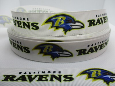 Baltimore Ravens NFL 7/8" Grosgrain Ribbon~ YOUR CHOICE 5 or 10 Yards ...