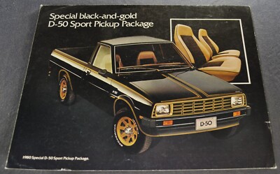 1980 Dodge D-50 Black/Gold Pickup Truck Brochure Sheet Mitsubishi Nice ...