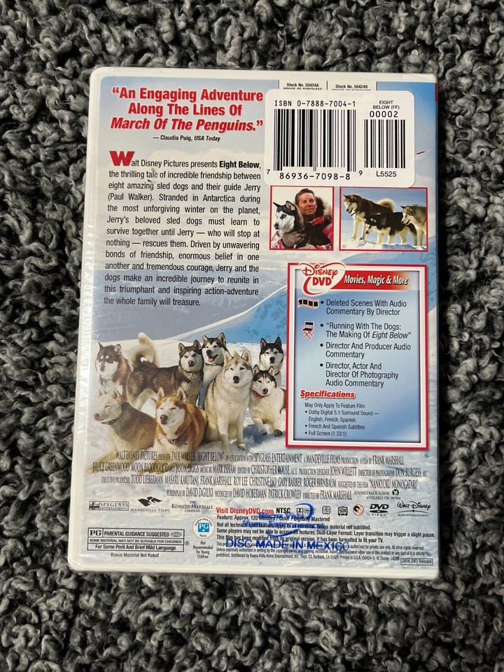DISNEY'S EIGHT BELOW FULL SCREEN DVD 2006 FACTORY SEALED PAUL WALKER | eBay