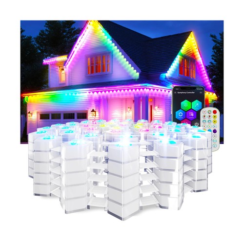 Permanent Outdoor Lights for House Roof, 100ft RGB Smart Eaves Lights ...