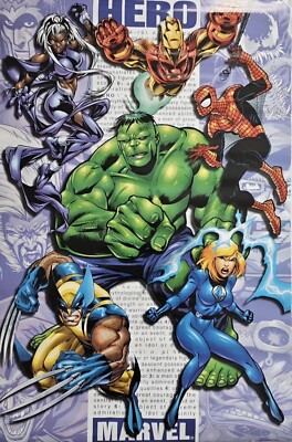 Marvel Hero Mead 1958 Poster 2001 storm, iron man , spiderman,hulk ...