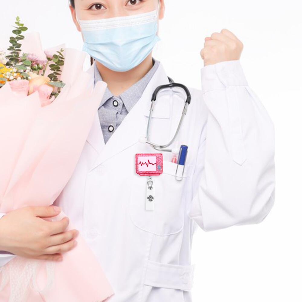 4pcs Portable Badge Holder Reusable ID Card Holder Retractable Badge ...