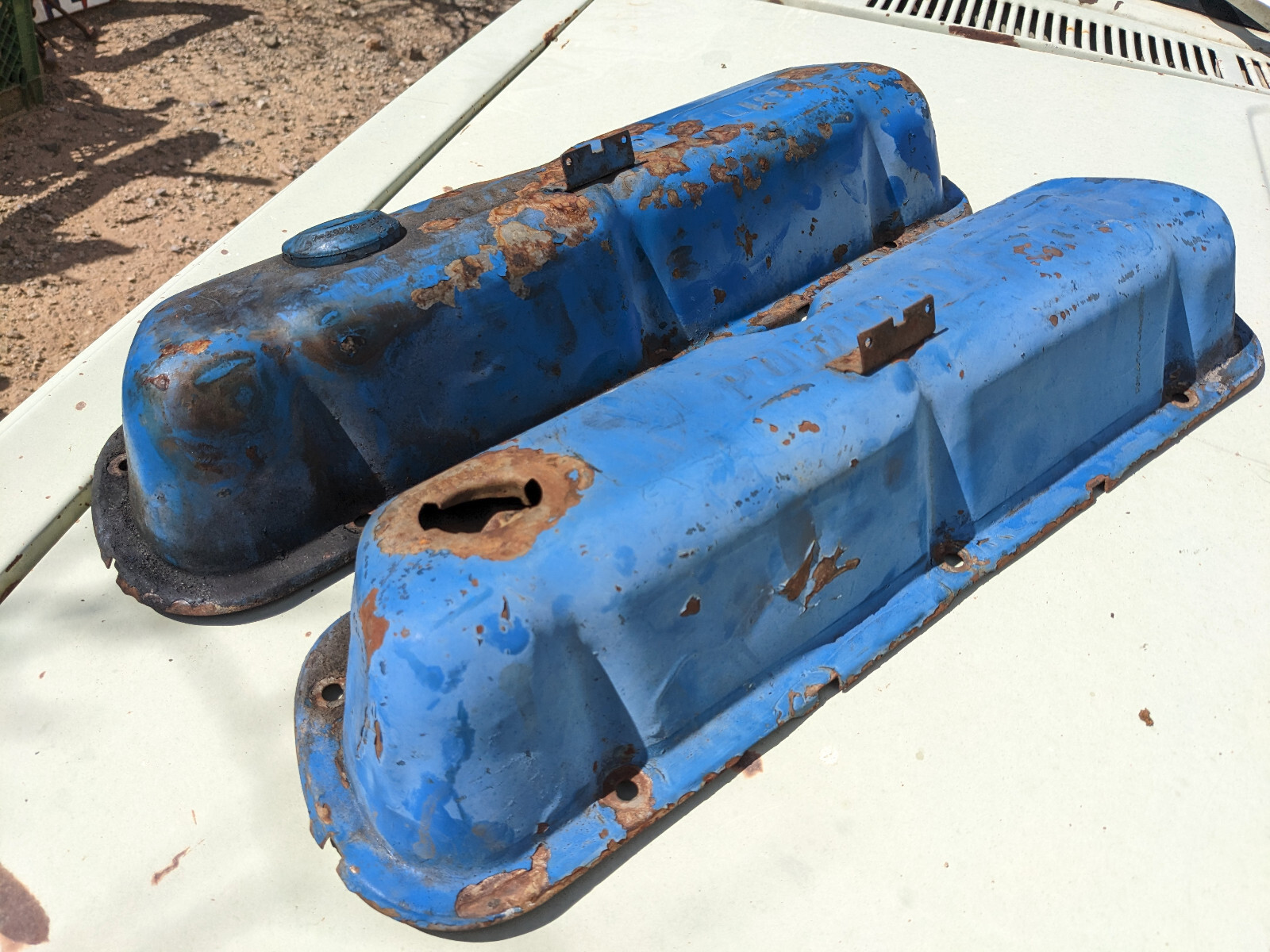 SBF Valve Covers Oil Pan Combo OEM Ford Mustang F Series Bronco 289 302 ...