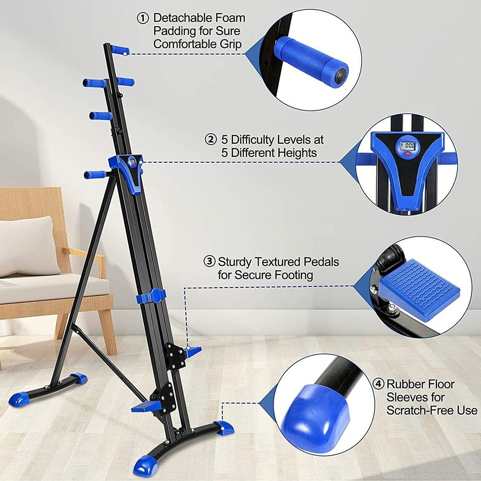 Folding Vertical Climber Exercise Machine Equipment Home Cardio Indoor ...