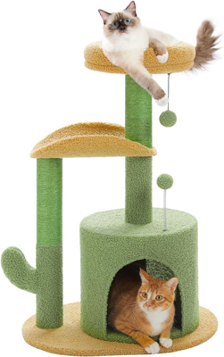 Palm Tree Cat Scratcher 32 Inch Cat Tree Tower With Sisal Scratching ...