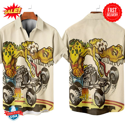 Rat Fink Hawaiian Shirt - Classic Hot Rod Cartoon, Vintage Lowbrow Art ...