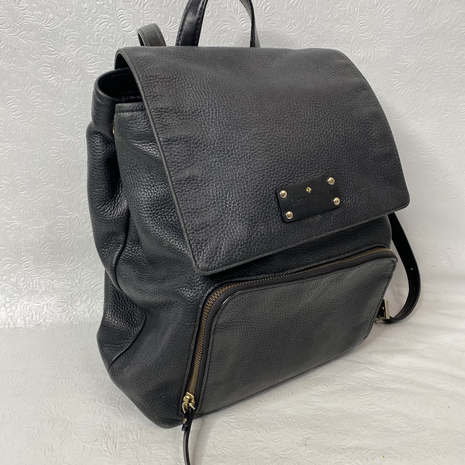 Kate Spade New York Black Pebbled Leather Cobble Hill Charley Backpack ...