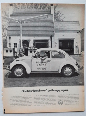 1970 VOLKSWAGEN BUG ORIGINAL BEETLE ADVERTISING AD - WON'T BE HUNGRY IN ...