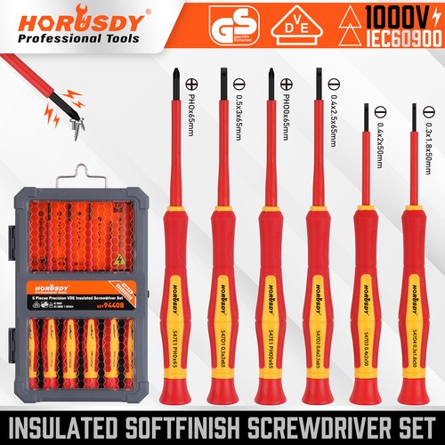 1000V 6 Mini Insulated Screwdriver Set Magnetic Tip Electrician Slotted ...