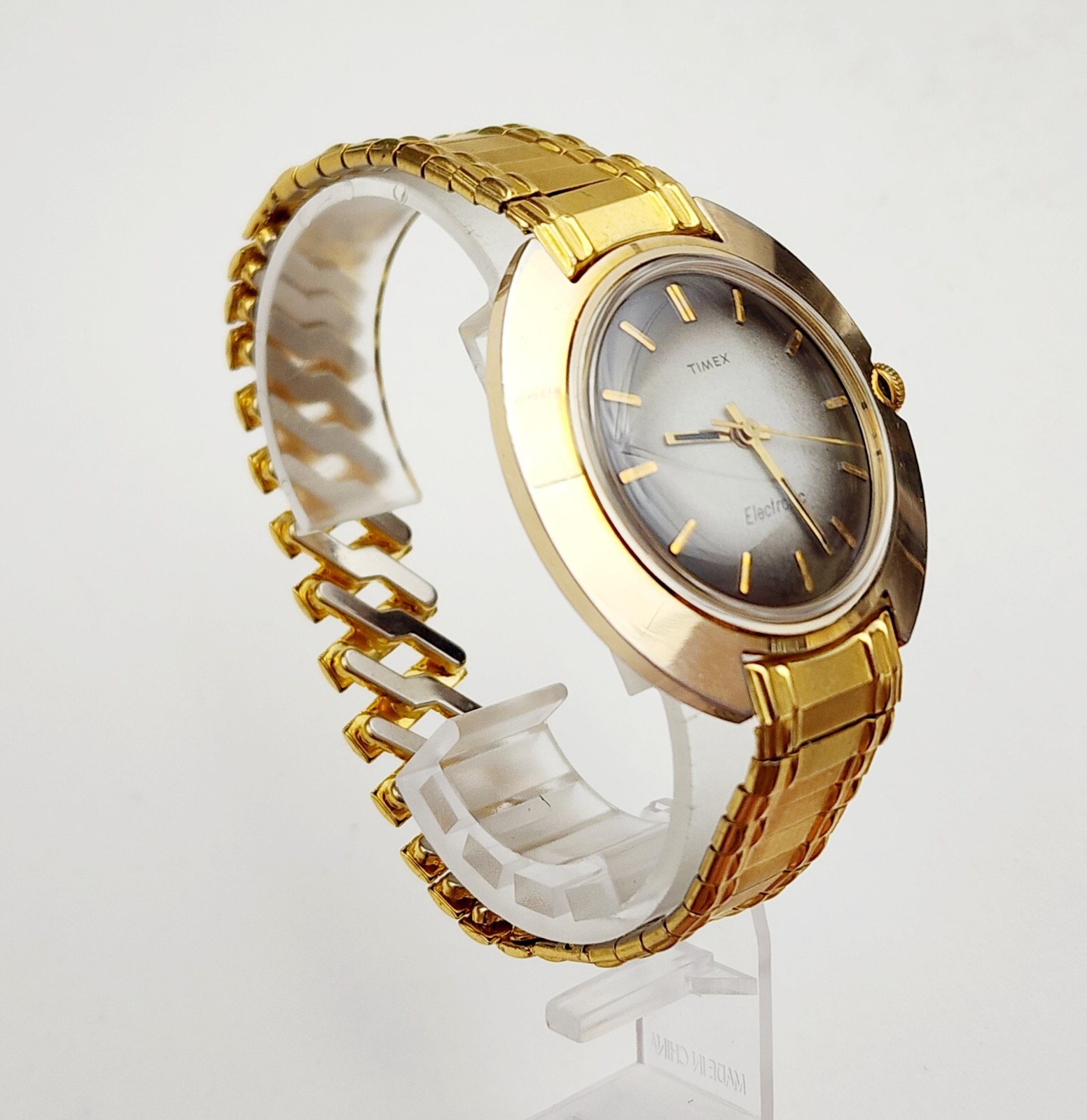 Men's Vintage 1973 Watch TIMEX "Electronic". Stretchable Bracelet | eBay