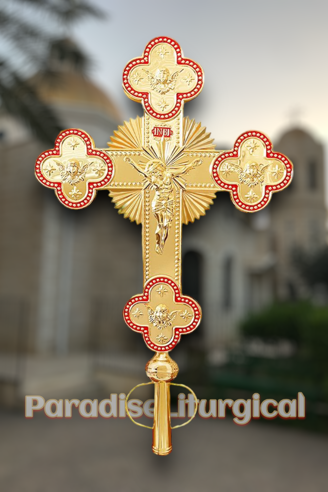 Ethiopian Orthodox Cross Processional Church Liturgy Golden Red Coptic ...