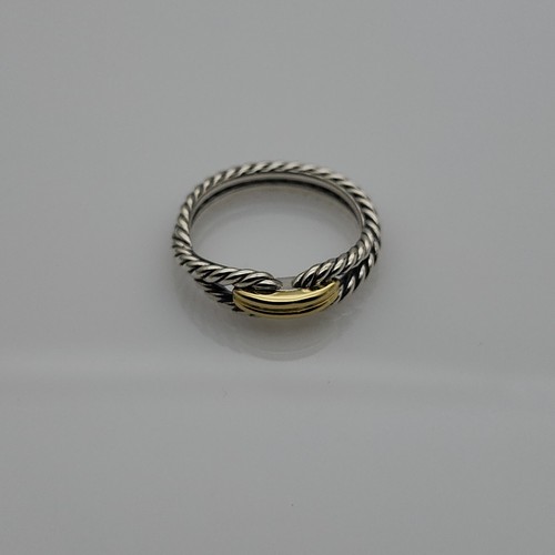 David Yurman Cable Loop Ring with 18k Yellow Gold Sz 7 | eBay