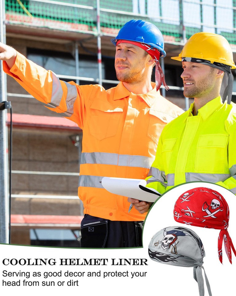 8 Pack Do Rag Skull Caps for Men Sweat Wicking Doo Rags Cooling Helmet ...