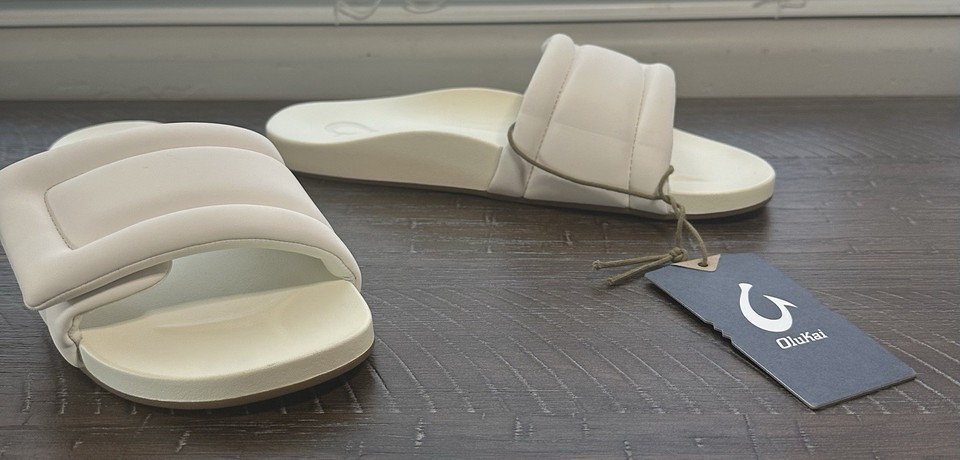 Olukai Sunbeam Slide Comfort Sandals Off-White Women’s Size: 9 | eBay