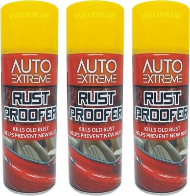 3 x400ML RUST PROOFER SPRAY PROTECTION PREVENTS REMOVER PROOF PROOFING ...