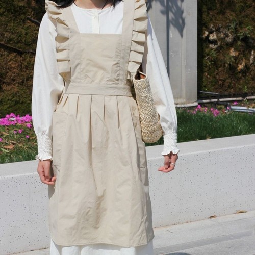 Solid Color Florist Aprons Cross Back Women Cooking Overalls Flower ...