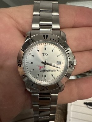 TFX by Bulova Stainless Steel Silver Tone Date White Dial Men's Watch ...