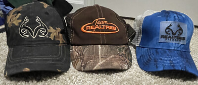 3 Lot Realtree Fishing Patch Style, Team Realtree Hats, 2 Adjustable ...