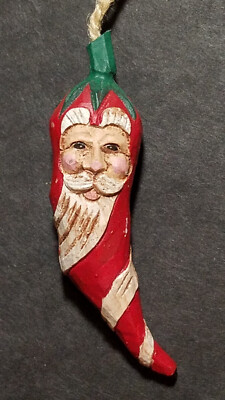 Wood Carved Santa, Pepper Shaped | eBay
