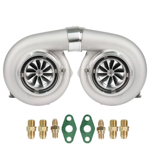 GEN2 GTX3584RS Point Milled Wheel DBB Twin Turbo 1.01 V-Band TH Up to ...