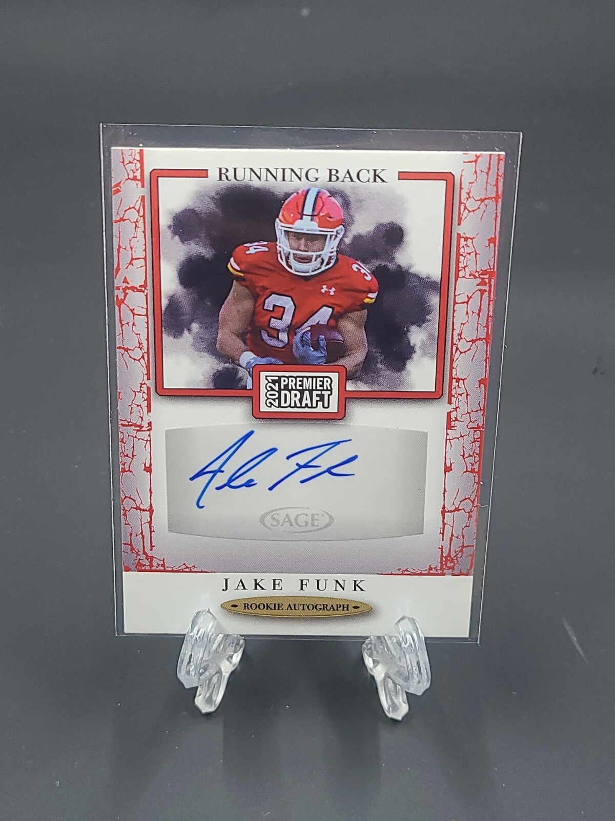 2021 Jake Funk SAGE Premier Draft ROOKIE Autograph Red #A161 | eBay