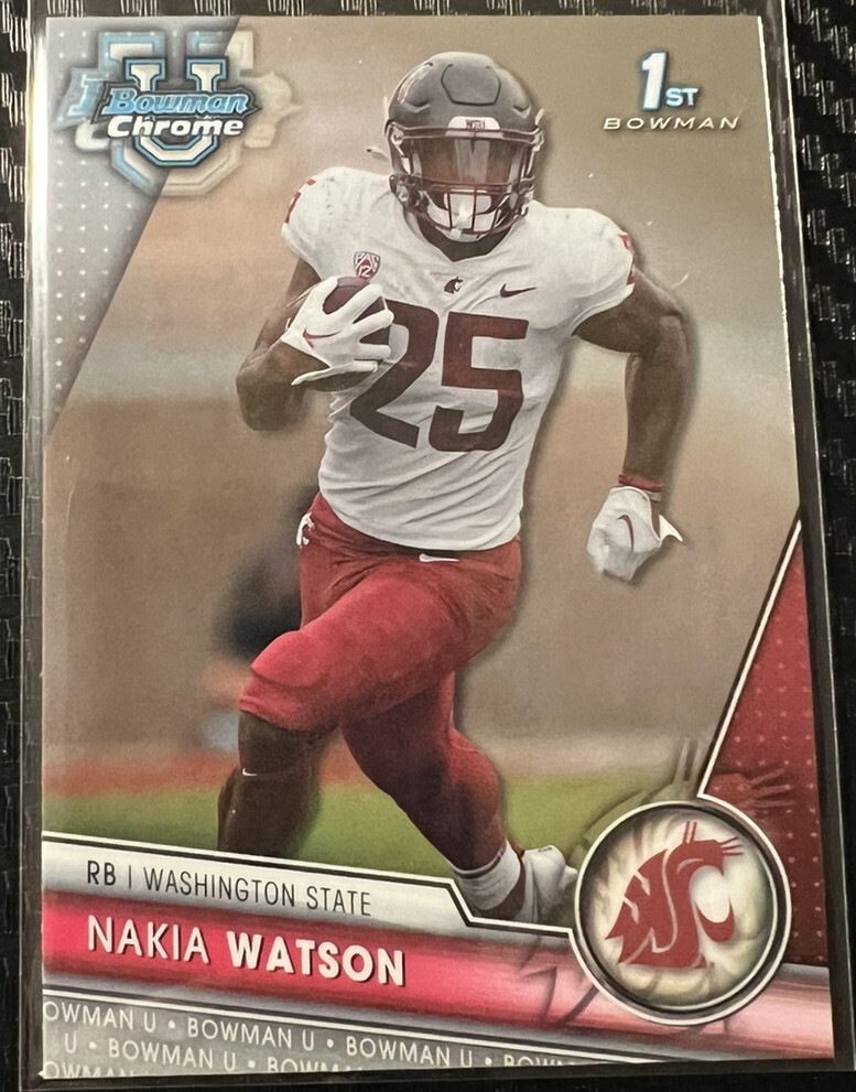 Nakia Watson 2023 Bowman Chrome University #140 1st Bowman Washington ...