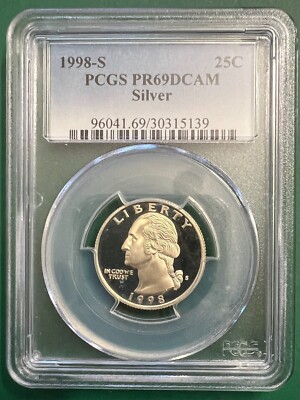 1998-S SILVER PROOF WASHINGTON QUARTER COIN PCGS PR69DCAM / PF69 | eBay