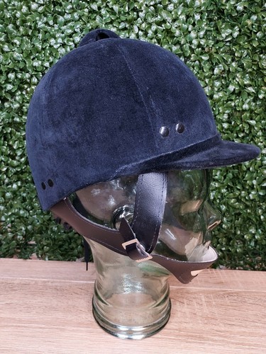 Equestrian Black Velvet Helmet Child Size 7 Horseback Riding Hat Cap | eBay