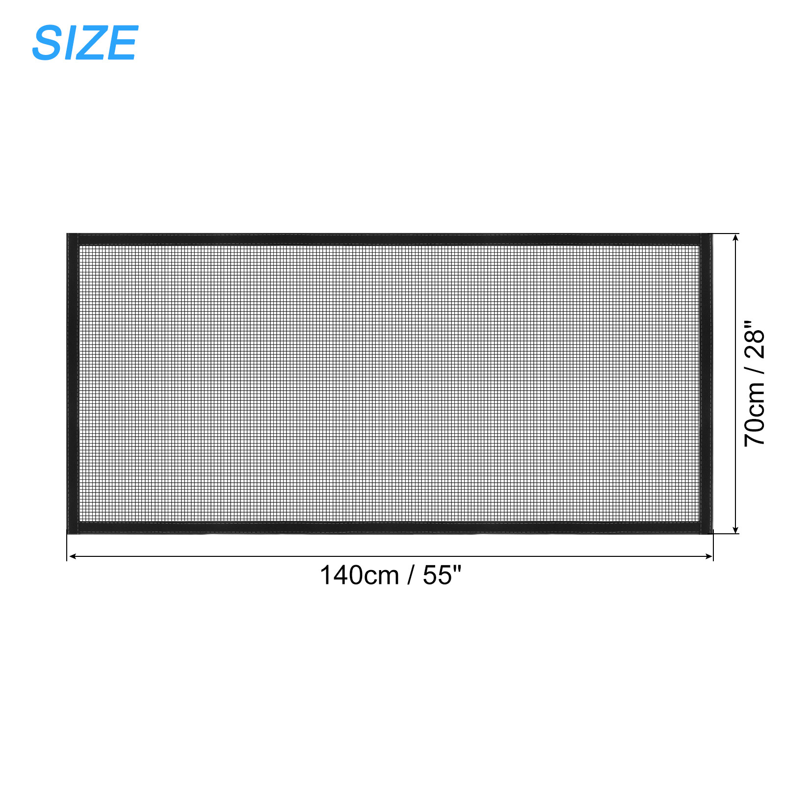 Window Screen Mesh, 28" x 55" Fiberglass Net Mesh Black Frame Hook and ...