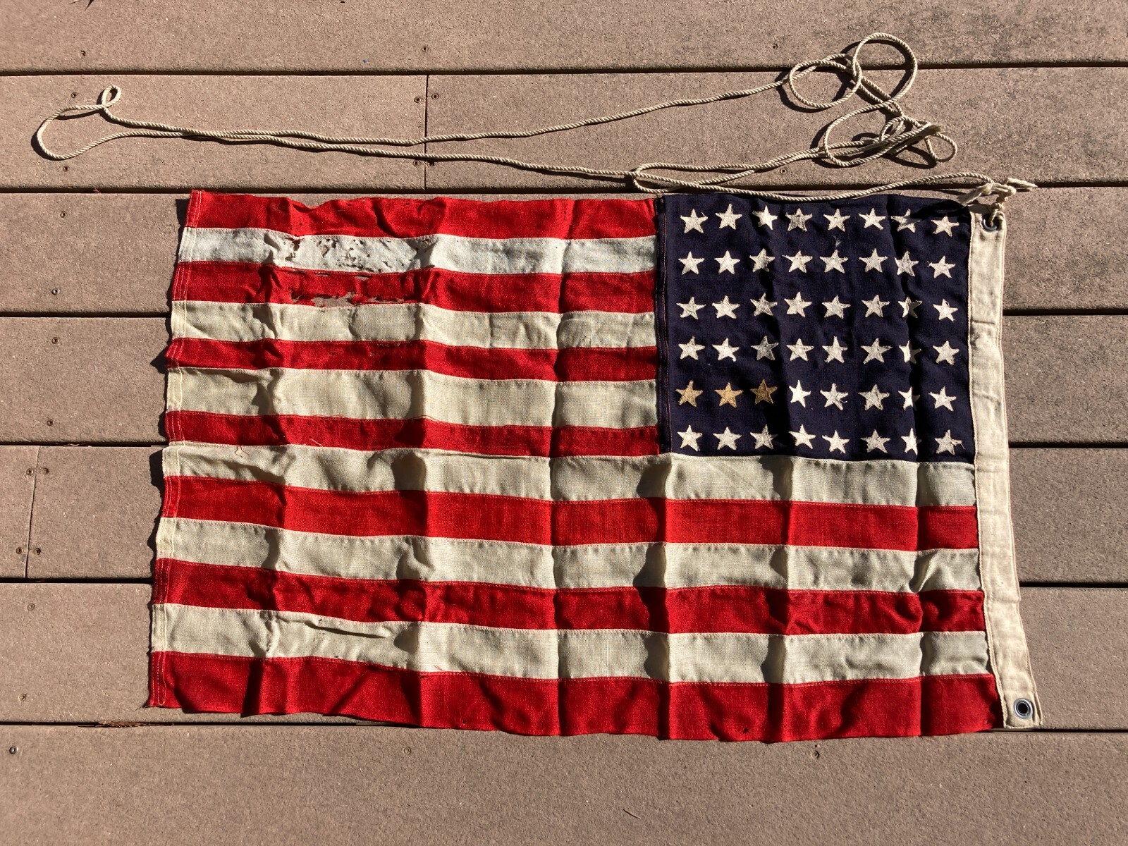 Small WW2 USN US Navy 48 Star Naval Nautical Ensign Flag Field Gear | eBay