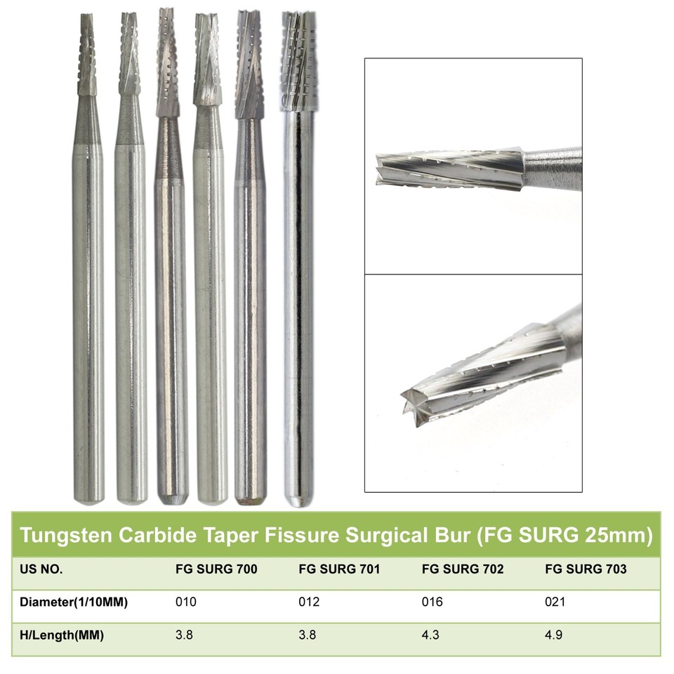 Wave Dental Surgical Burs Round Long 2 4 6 8 557 702 Carbide Bur 25mm ...