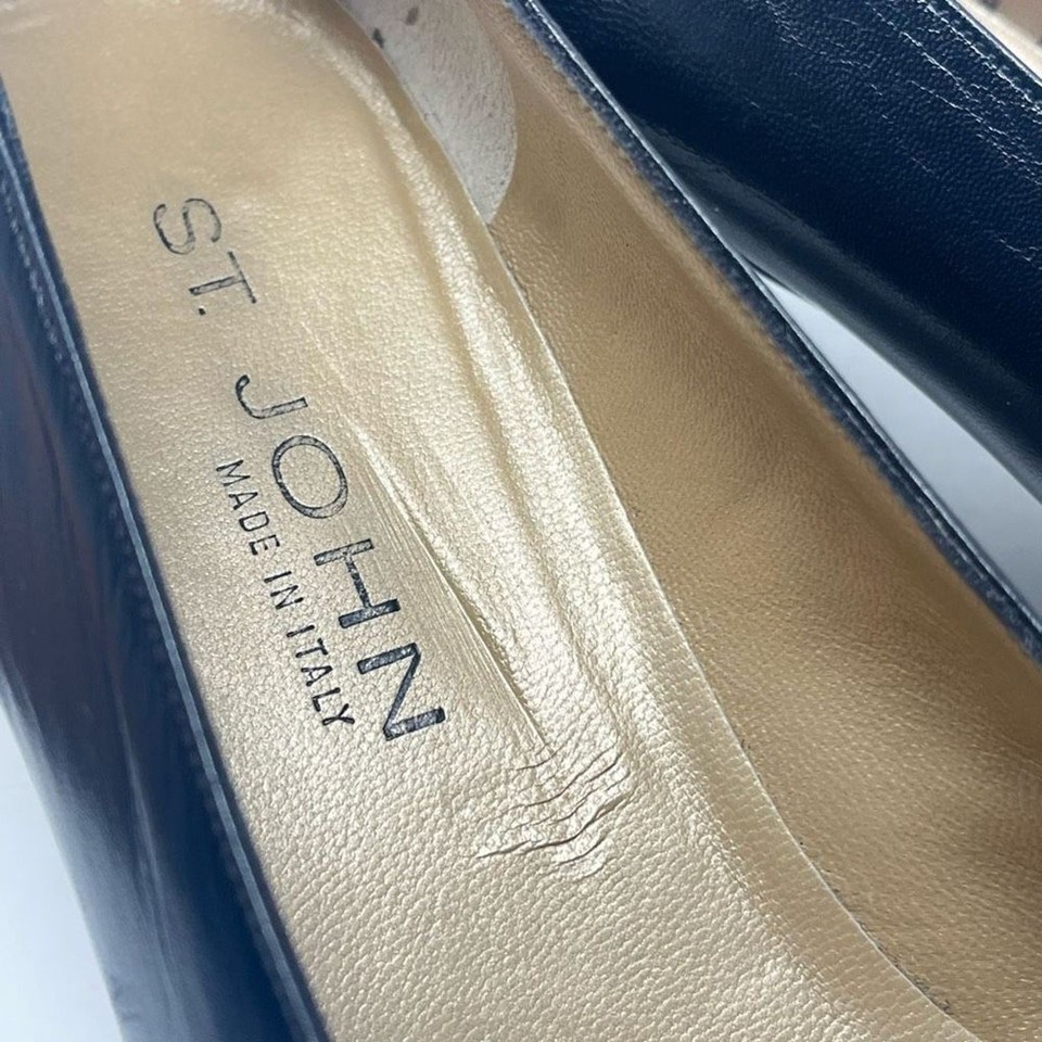 St. John Pumps Heels Shoes Navy Leather Designer Spectator Women's Sz 6.5 | eBay
