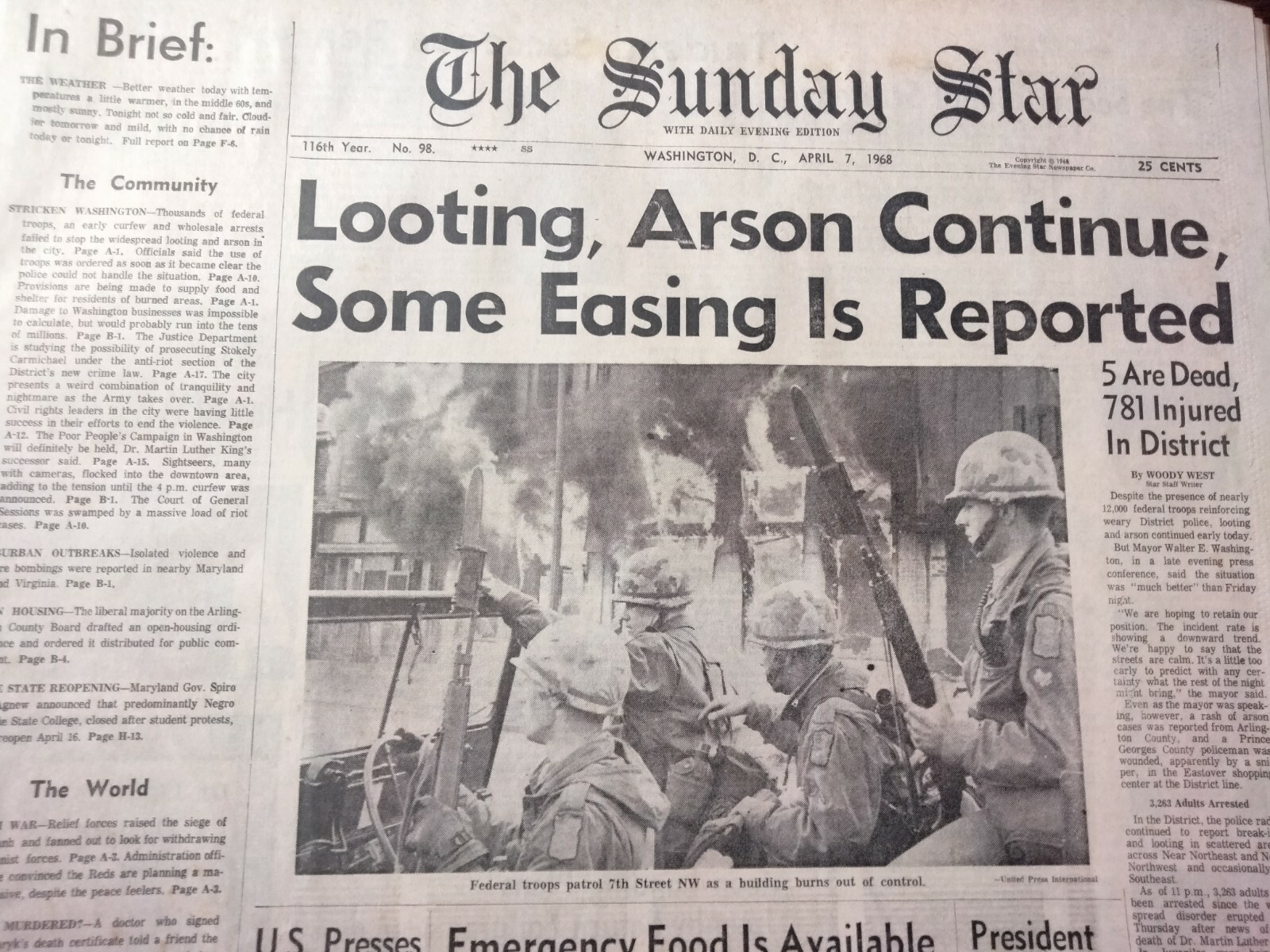 Martin Luther King Assassination Newspaper Article