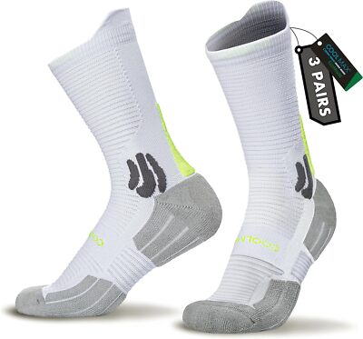 BRISIRA Coolmax Bamboo Viscose Compression Running Socks, 9-13, 3 Pairs ...