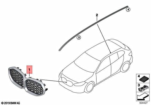 Genuine BMW Grill Front 51135A39370 | eBay