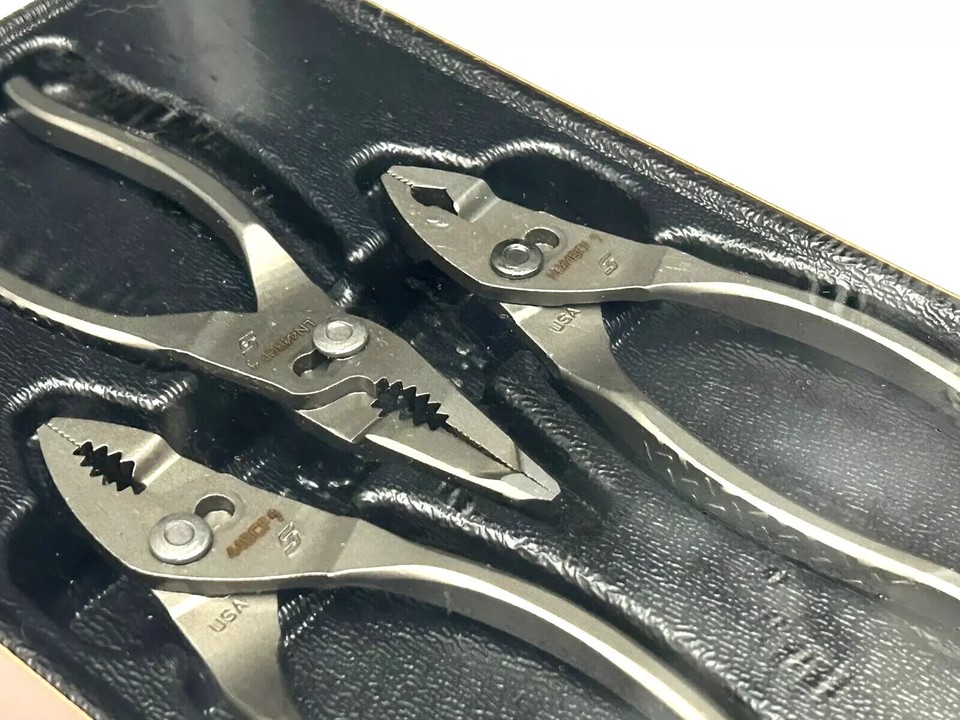 SNAP ON TOOLS USA PL344BCF ND No Dip 3 Piece Slip Joint Pliers Set ...