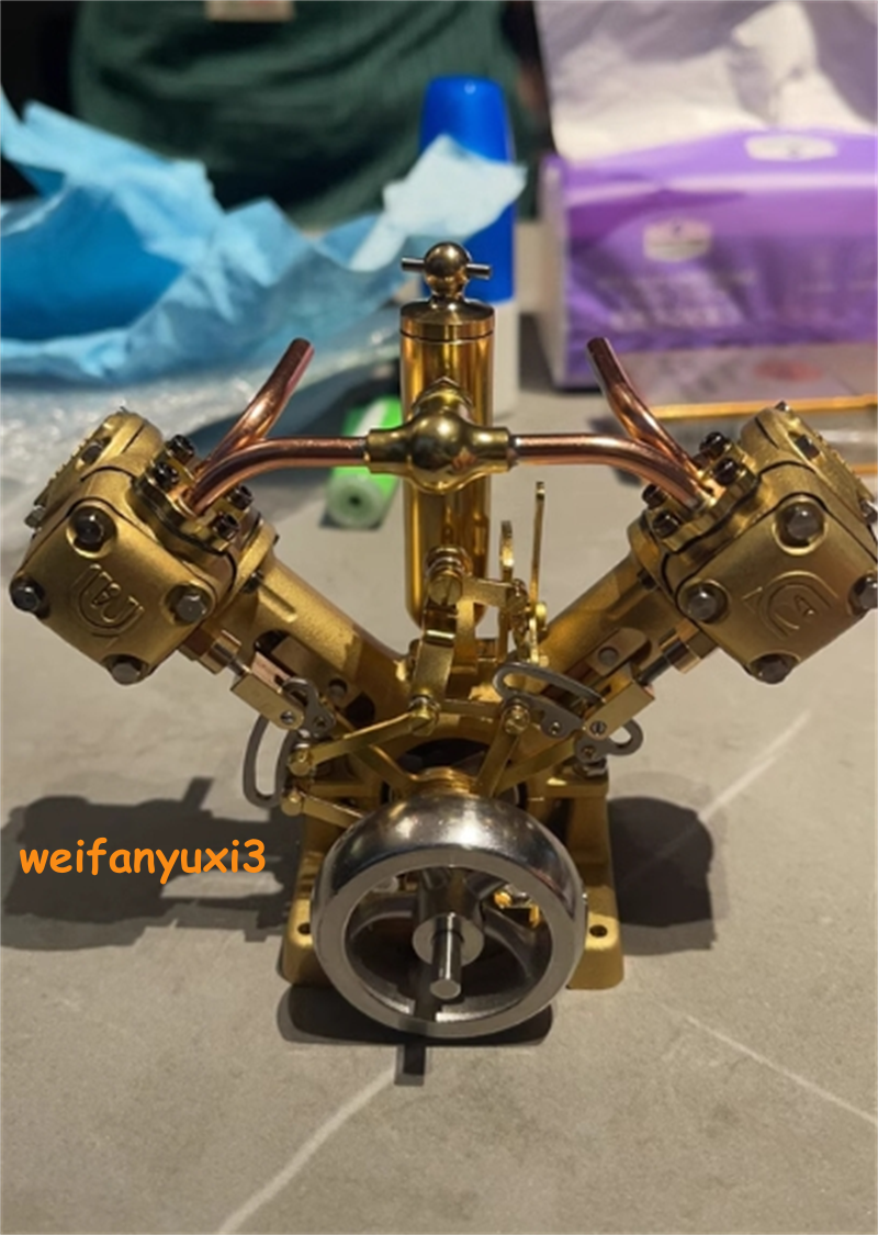 Compact Vintage V2 Steam Engine Model Dual Cylinder Powerful Toy ...