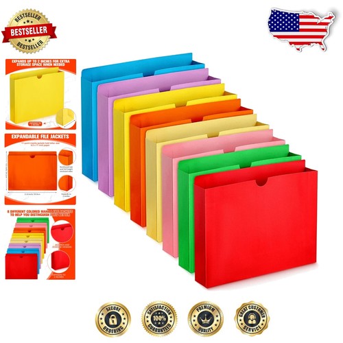 40 Pack Expandable File Folders - 2 Inch Pockets, 8 Colors for ...