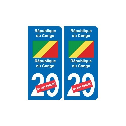 République du Congo sticker numéro département au choix autocollant ...