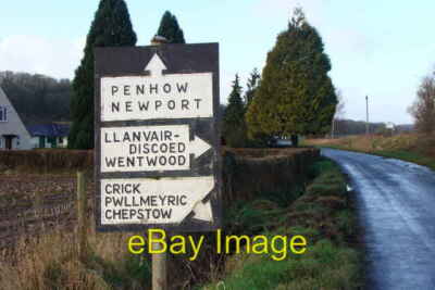 Photo 6x4 Old-fashioned road sign, near junction with A48 Caerwent ...