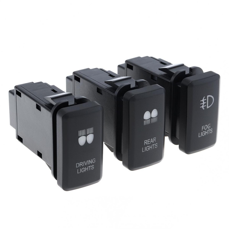 12V ON/Off Push Button Switch with Blue Backlight Fit for Toyota Rocker ...