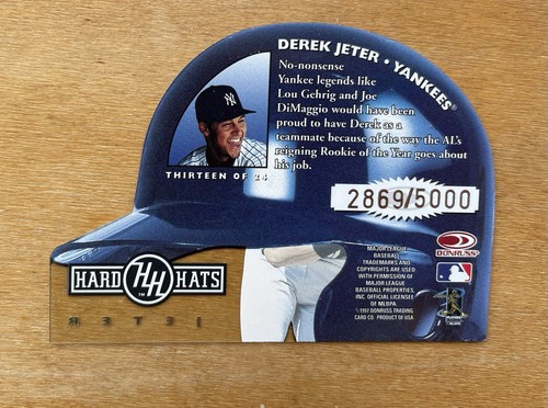 DEREK JETER 1997 Donruss Studio #13 HARD HATS Acetate Die-cut #2869/ ...