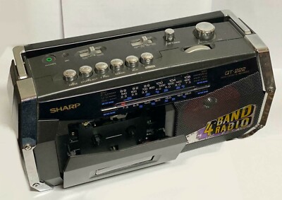 Vintage Sharp Black Cassette Tape Recorder Player Radio Antique Old ...
