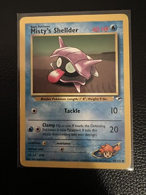 Pokémon TCG Misty's Shellder Gym Heroes 89/132 Regular Unlimited Common ...