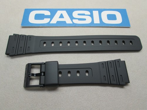 Genuine Casio W-59 W-64 W-85 JC-30 black resin rubber watch band 18mm ...
