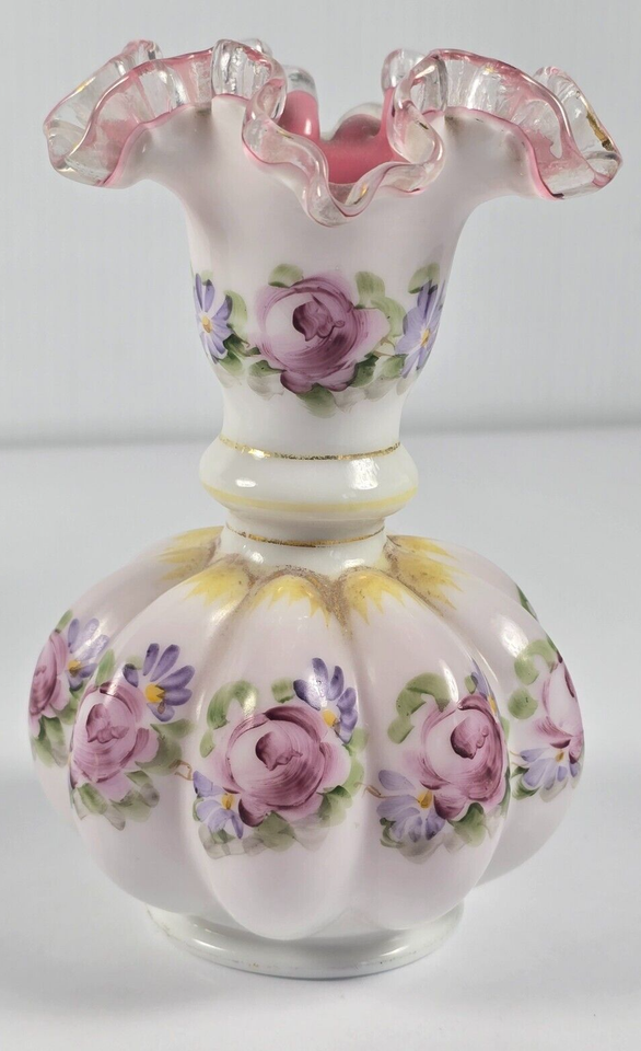 Vintage Fenton Hand Painted CHARLETON Lilac Roses | eBay