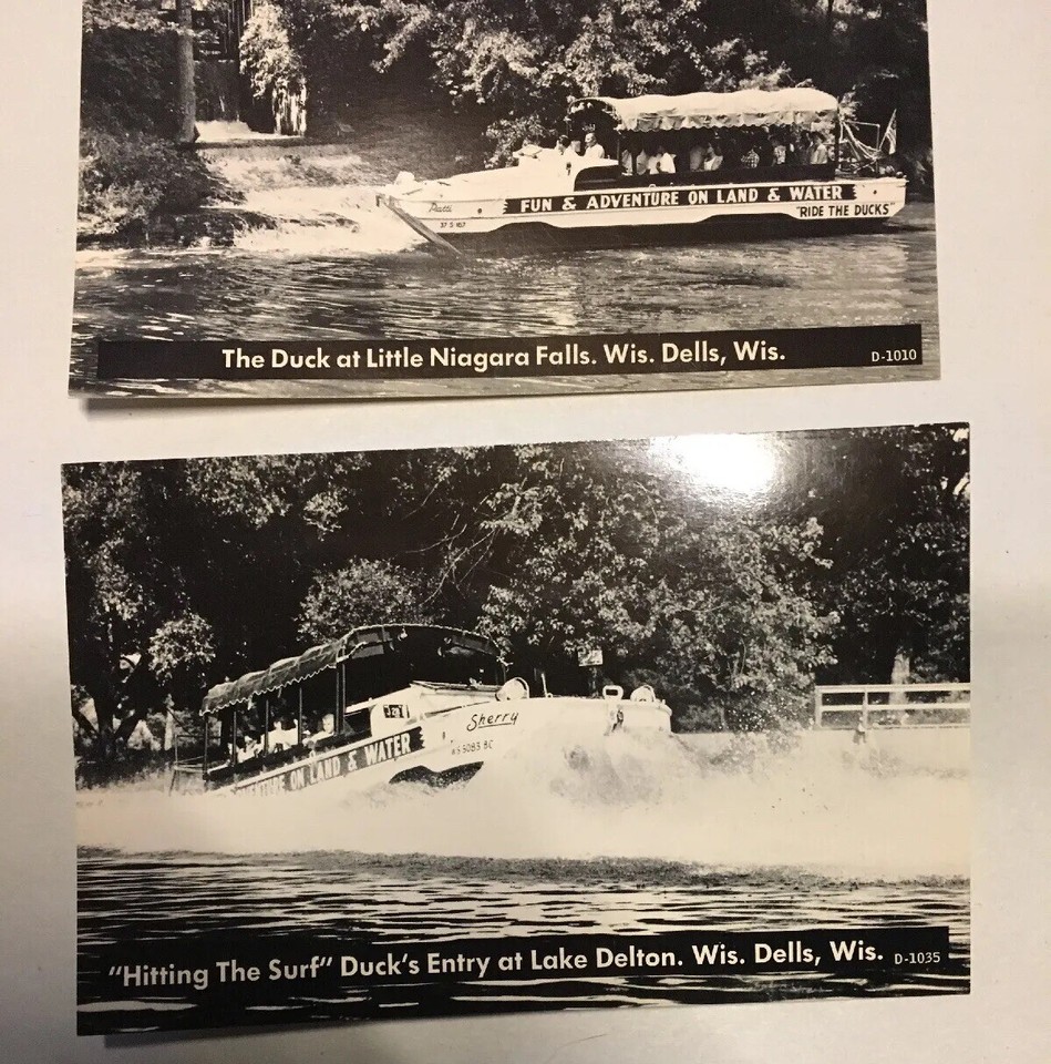 Vintage Postcards Lot WISCONSIN DELLS DUCKS PHOTOS 1 Signed CAPT. TALL ...