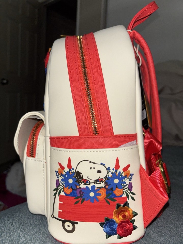 LOUNGEFLY PEANUTS SNOOPY FLORAL MINI BACKPACK~ WITH TAGS~ BRAND NEW | eBay