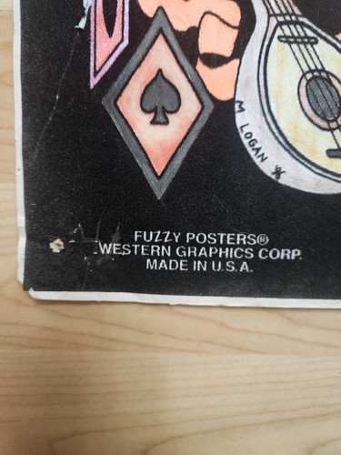 Vintage 1997 Fuzzy Poster 7085 Joker Western Graphics M Logan Velvet ...