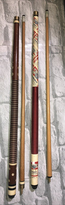 2 Vintage Pool cue stick Budweiser and Pearl White Inlayed Dots | eBay